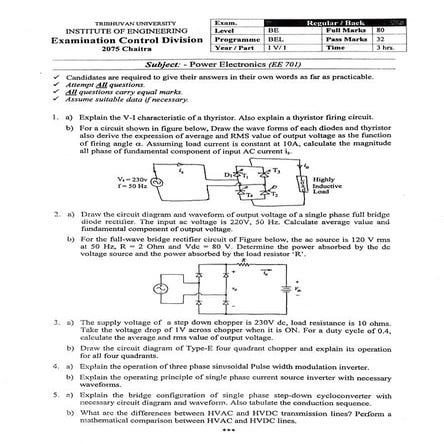 IOE OLD question 2075 Chaitra for BEL | PDF