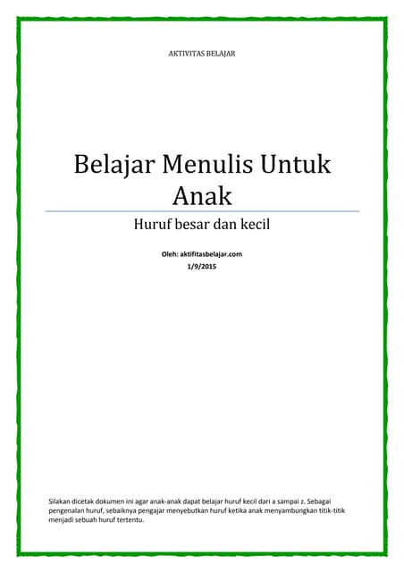 BELAJAR MENGENAL dan MENULIS ANGKA 123 | PDF