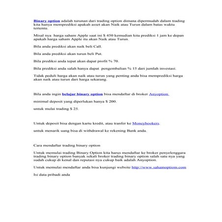 Belajar Trading Binary Option | DOC
