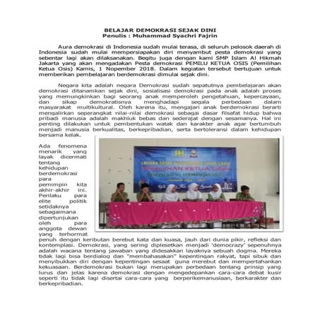 Belajar demokrasi sejak dini | PDF