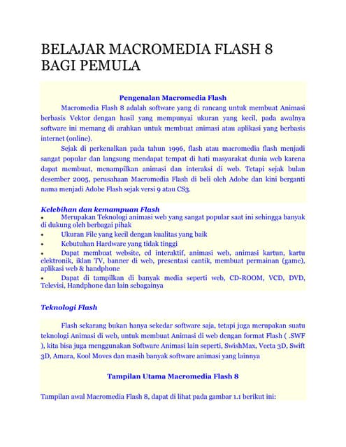 Cara membuat-presentasi-dengan-macromedia-flash-8 | PDF