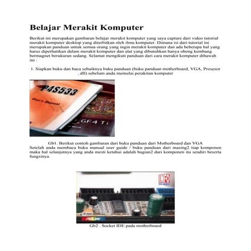 Belajar merakit pc | PDF