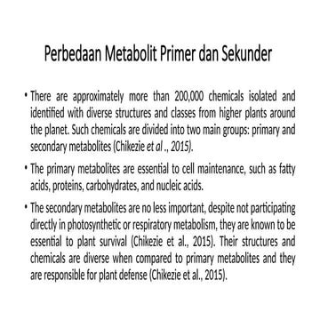 belajar metabolit primer dan metabolit sekunder.pptx | Chemistry | Science