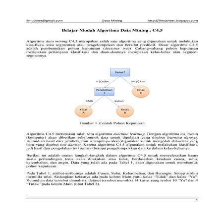 Belajar mudah algoritma data mining c4.5 | PDF
