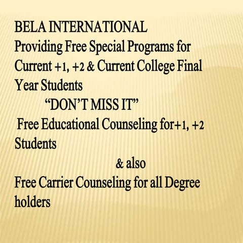 BELA INTERNATIONAL CAREER ADVICE | PPSX