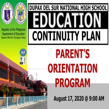 BE LCP ORIENTATION TO PARENT.ppt | Education industry | Industries