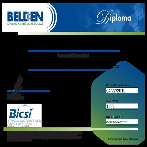 Belden inc. codes & standards update for enterprise projects brand ...