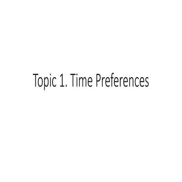 Time preferences In Behavioral Economics | PDF