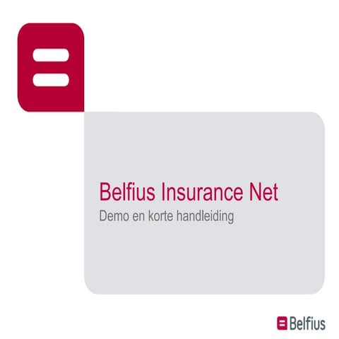 Belfius Insurance Net demo | PPTX