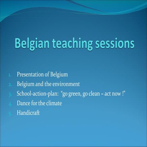 Belgian teaching sessions | PPT