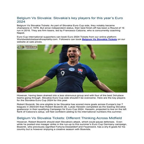 Belgium Vs Slovakia-Slovakia’s key players for this year’s Euro 2024.docx