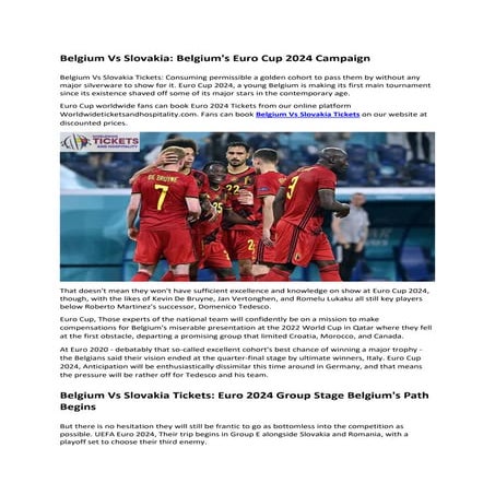 Belgium Vs Slovakia Belgium's Euro Cup 2024 Campaign.docx