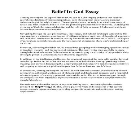 Belief In God Essay.pdf | Christianity | Religion & Spirituality