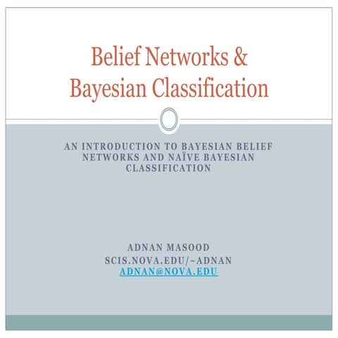 Belief Networks And Bayesian Classification Pptx Weather Science