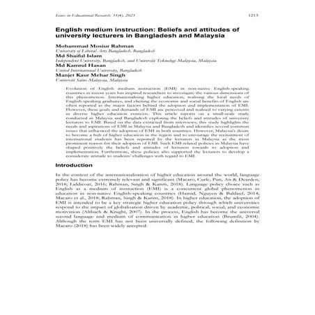 English as a medium of instruction | PDF