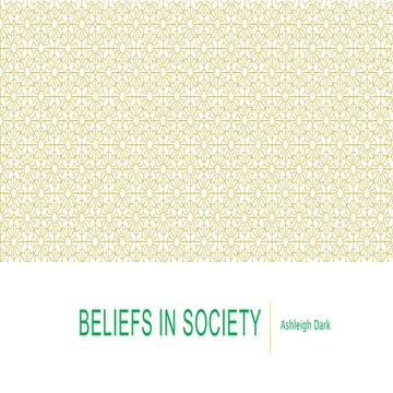 Beliefs In Society Overview | PPTX