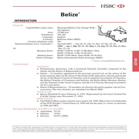 Belize-Country detail | PDF