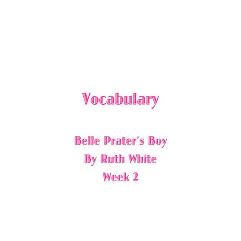 Belle Prater's Boy Week 2 | PDF