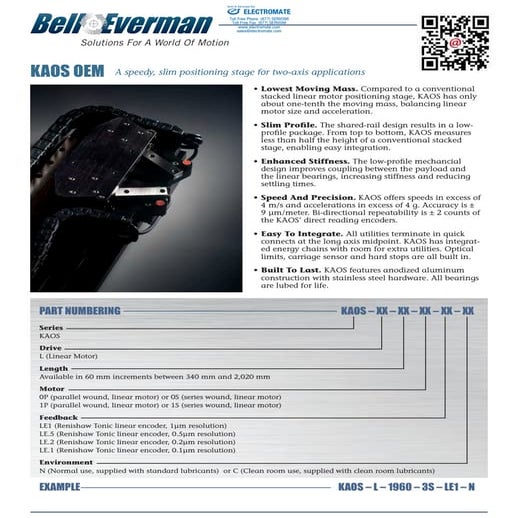 Bell-Everman KAOS Positioning Stage | PDF