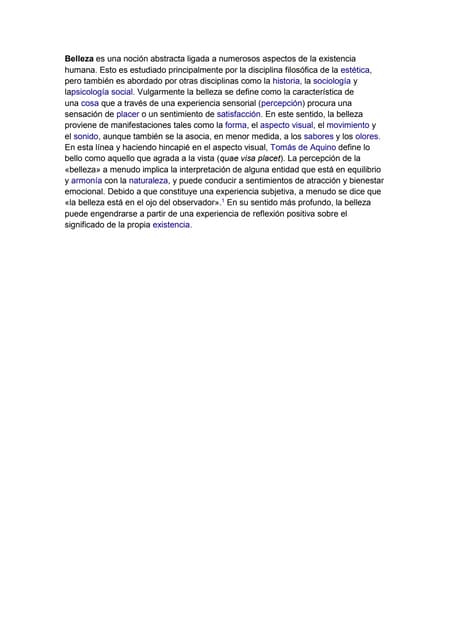 Belleza, Arte Y Estetica | PPT