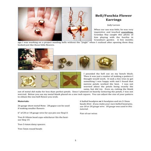 Bell Flower Earrings Tutorial | PDF