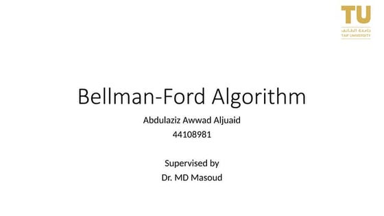 Shortest path algorithm | PPT