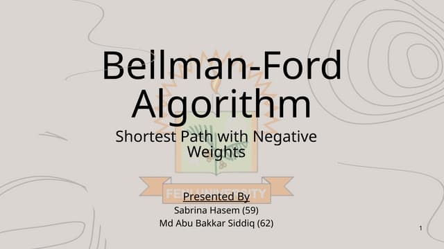 Bellman Fords Algorithm Presentation.pptx Bellman Fords Algorithm Presentation.pptx