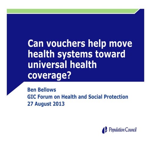 Can vouchers help move health systems toward universal health coverage ...