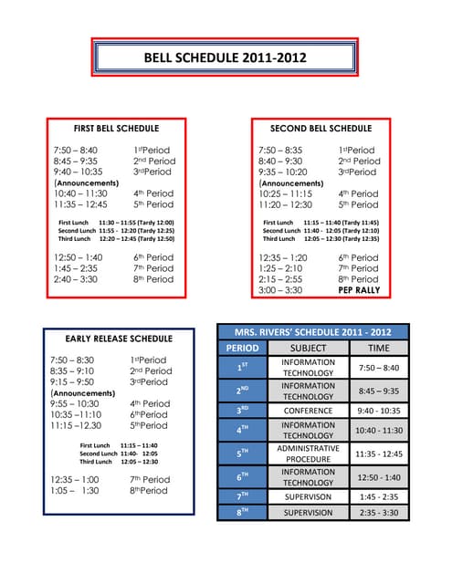 Early Release Schedule | PDF