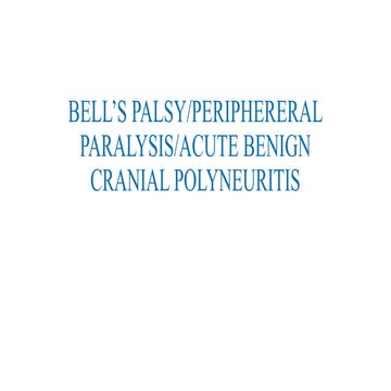 BELL’S PALSY.pptx medical surgical nursing | PPTX