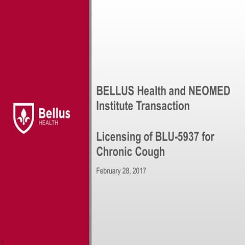 Bellus Health Neomed Presentation | PDF