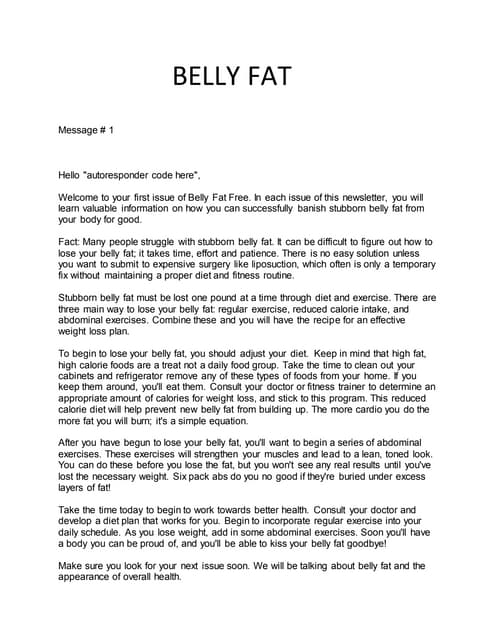 how to loss belly fat | PDF