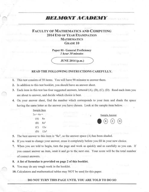cxc June 2010 math | PDF