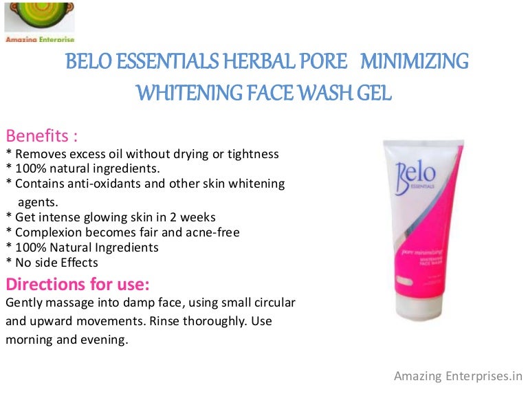 Belo essentials herbal pore minimizing whitening face wash gel