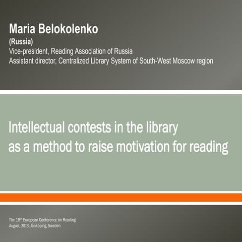 Belokolenko intellectual contests in the library | PPT