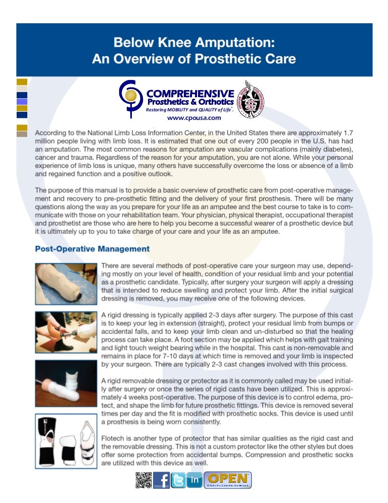 Below Knee Amputation An Overview Of Prosthetic Care