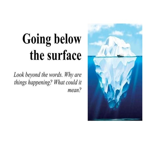 Going Below the Surface | PPT