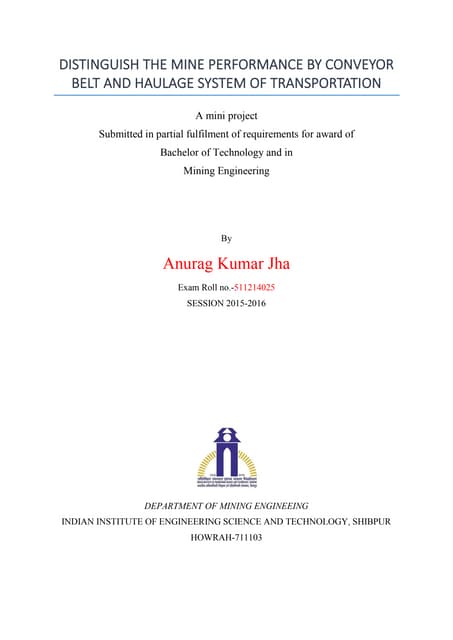 DIRECT ROPE HAULAGE SYSTEM IN MINING | PDF