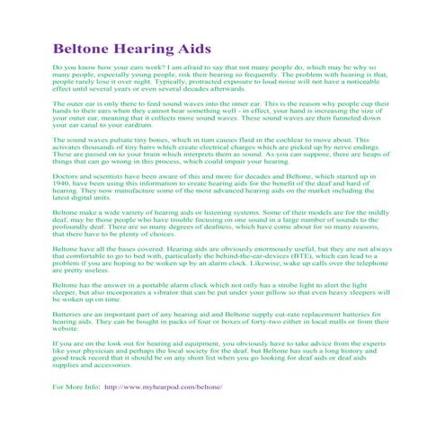 Beltone hearing aids | DOCX