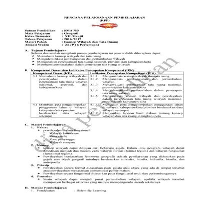 rpp revisi 2016 geografi xii rpp diva pendidikan | PDF