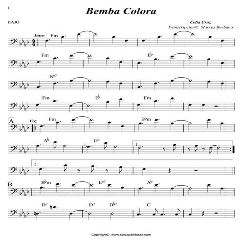 BEMBA COLORA (CELIA CRUZ) | PDF