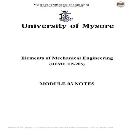 BEME 105-205 MODULE 02 Elements of Mechanical Engineering | PDF