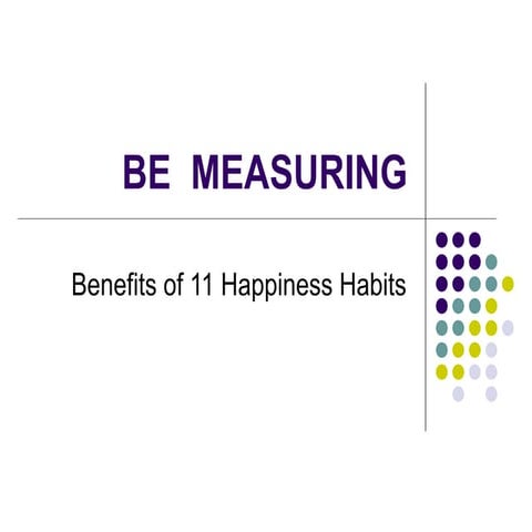 BE MEASURING: benefits of 11 happiness habits in infographics | PPT