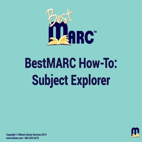 Mitinet BestMARC How-To: Subject Explorer | PDF