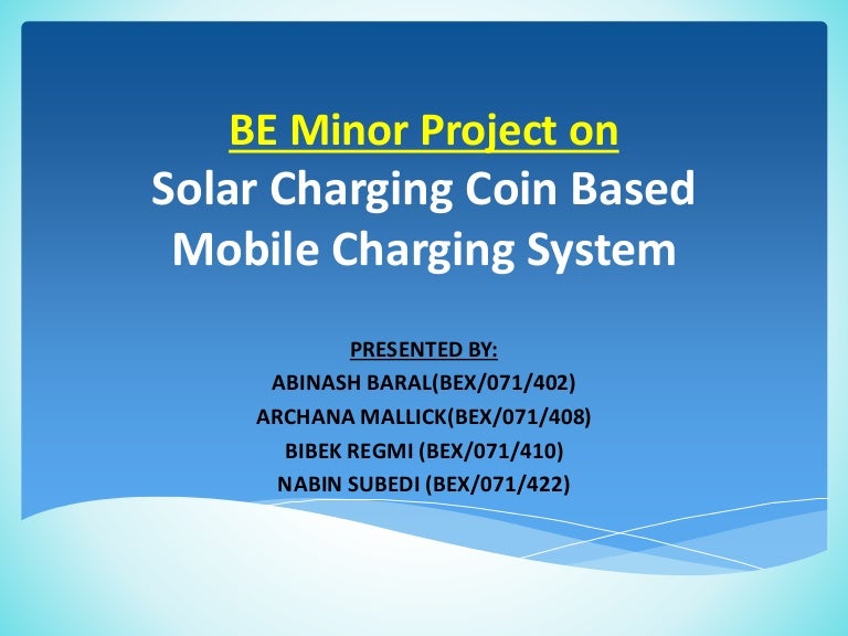 Solar Charging Coin Based Mobile Charging System Solar Charging Coin Based Mobile Charging System
