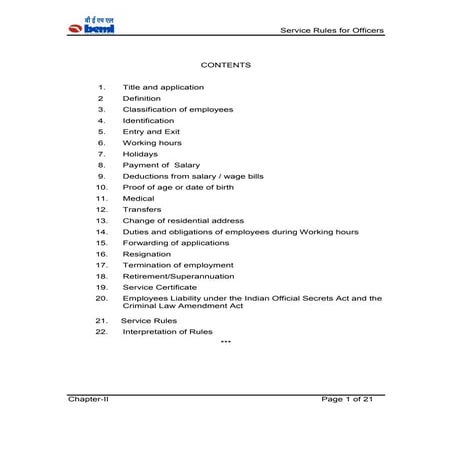 Beml service rule | PDF