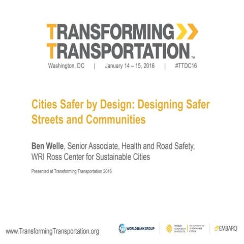 Cities Safer by Design: Real-world guide on designing safer streets and ...