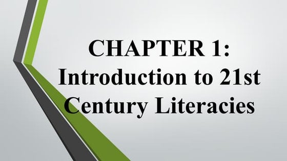 INTRODUCTION TO 21ST CENTURY LITERACIES1 | PPTX