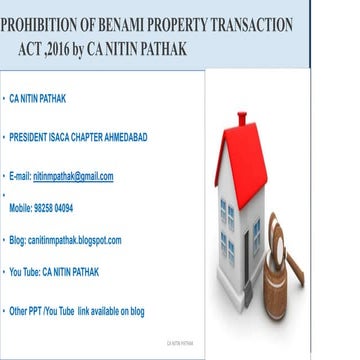 BENAMI PROPERTY ACT | PPTX