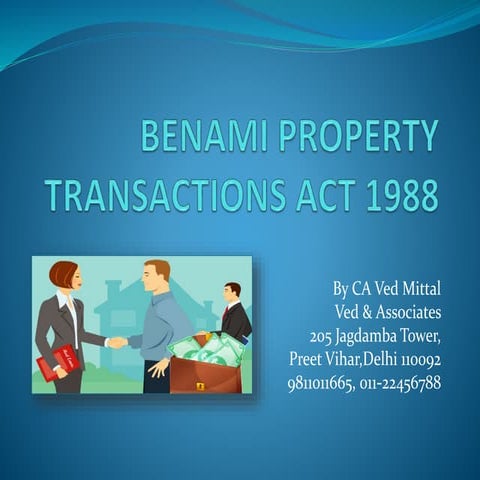 Benami property transactions act 1988 | PPT